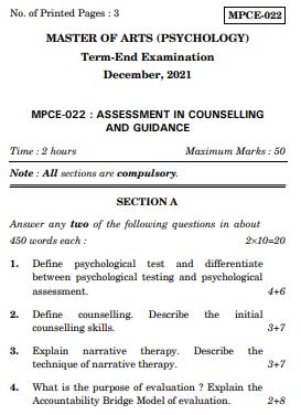 IGNOU MPCE 22 Previous Years Solved Question Paper