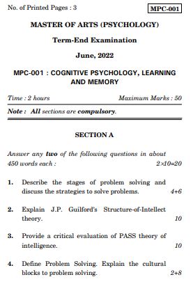 IGNOU MPC 1 Previous Years Solved Question Papers