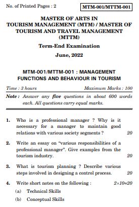 IGNOU MTTM 1 Previous Years Solved Question Papers