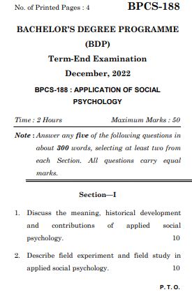 IGNOU BPCS 188 Previous Years Solved Question Paper