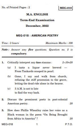 IGNOU MEG 18 Previous Years Solved Question Paper