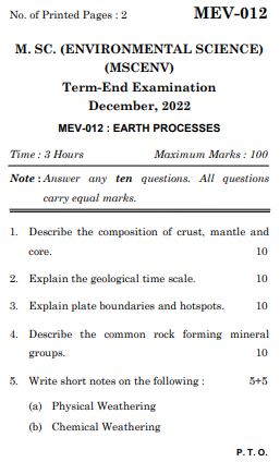IGNOU MEV 12 Previous Years Solved Question Paper