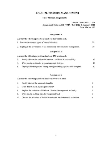 Download IGNOU BPAG 171 Solved Assignment 2023-24 Pdf