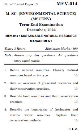 IGNOU MEV 14 Previous Years Solved Question Paper