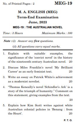 IGNOU MEG 19 Previous Years Solved Question Paper